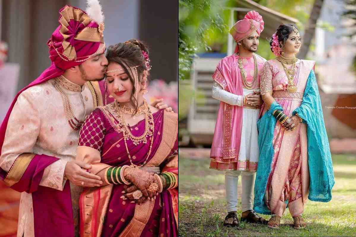 Matching Nauvari Marathi Wedding Dress For Couple